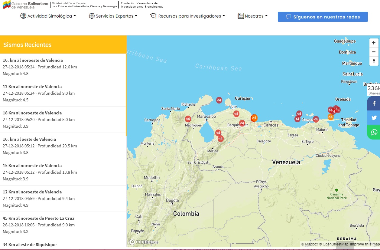 Funvisis registra más de 20 réplicas de temblor en la región central ...