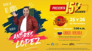 El comediante colombiano Andrés López regresa a Venezuela