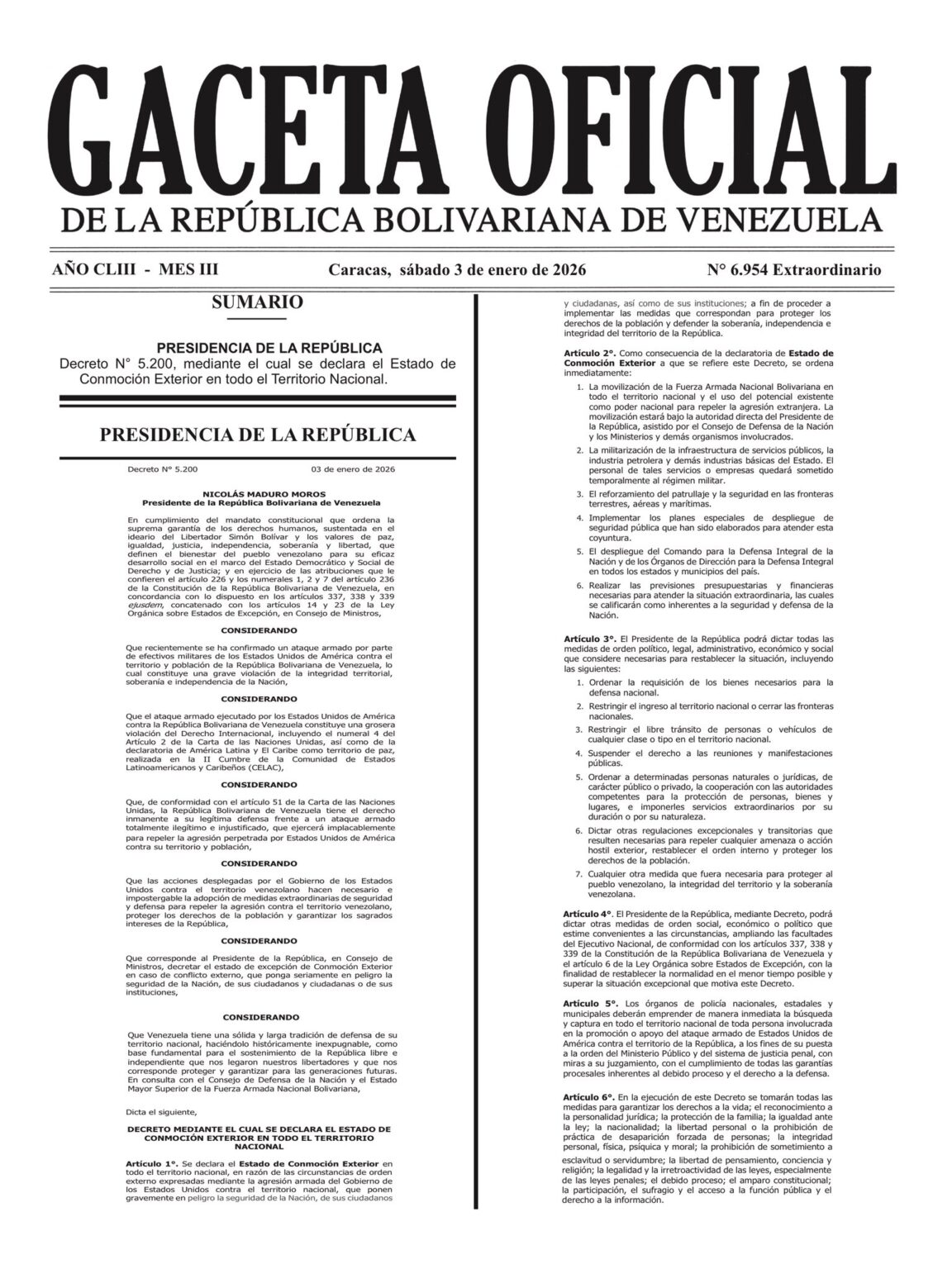 Captura para quien apoye el ataque de EEUU, dice decreto